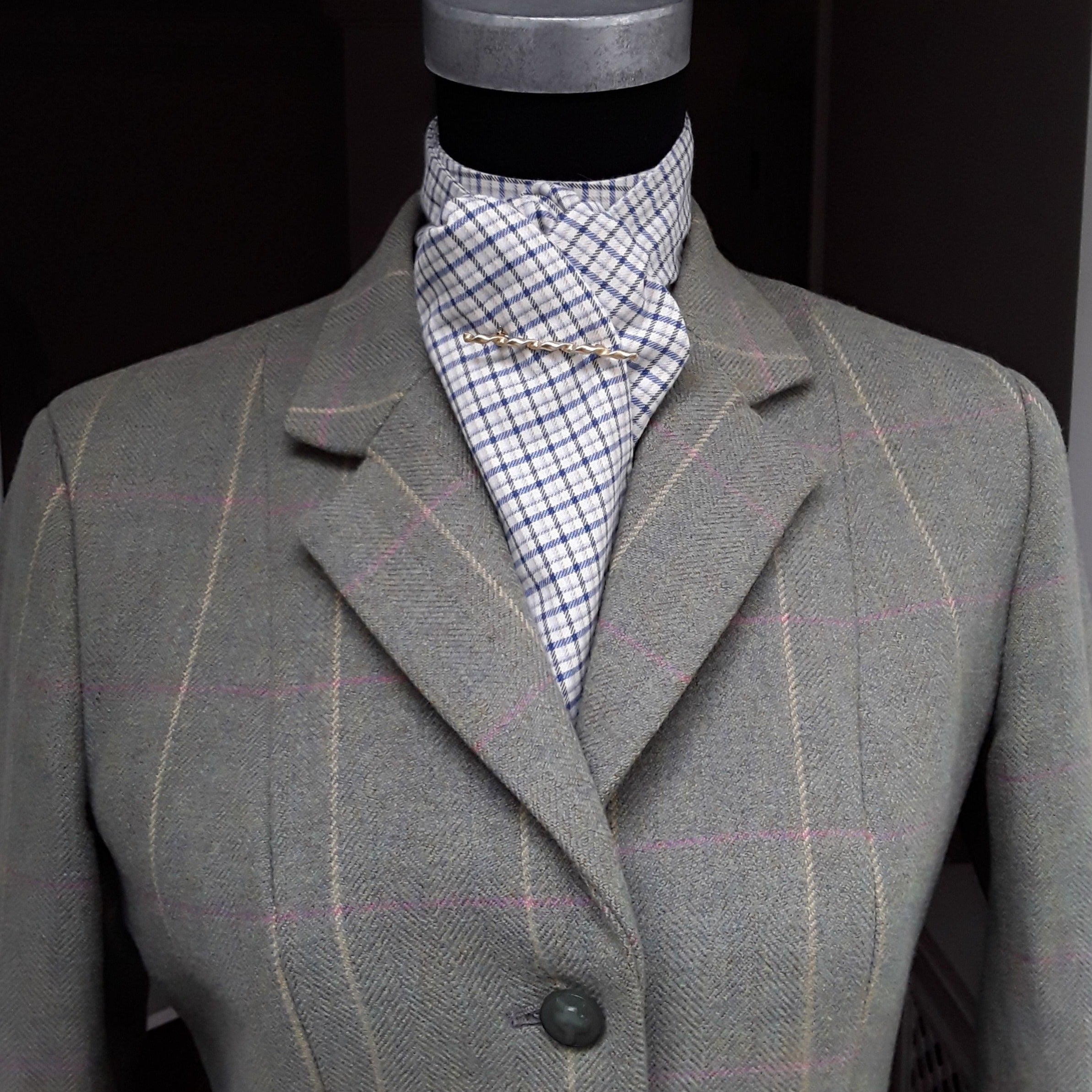 Self Tie Traditional Tattersall Check Stock- Small Blue Check ...